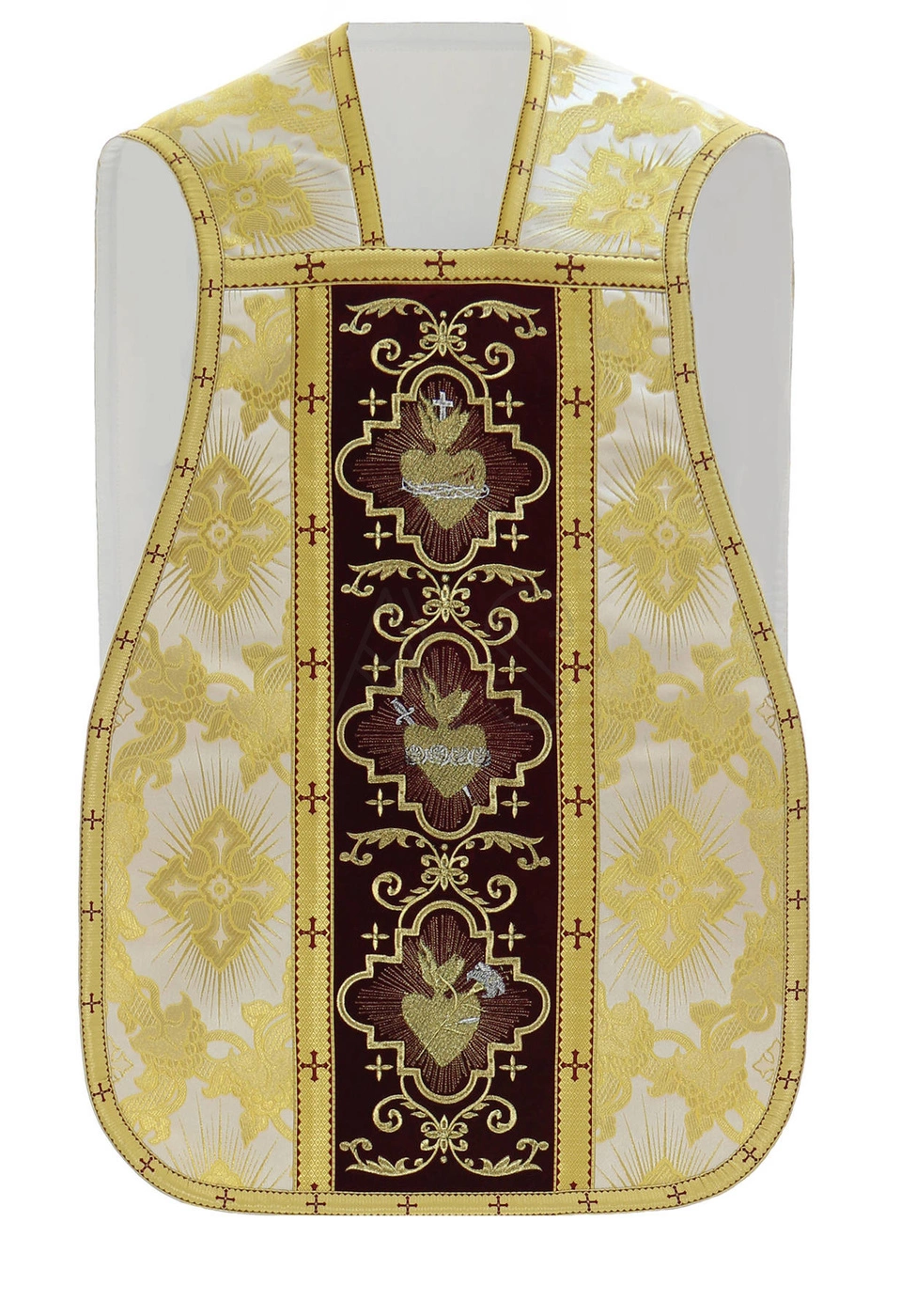 Roman chasuble "Heart of Jesus, Mary, Joseph" R822-AF9 EN - Ars Sacra