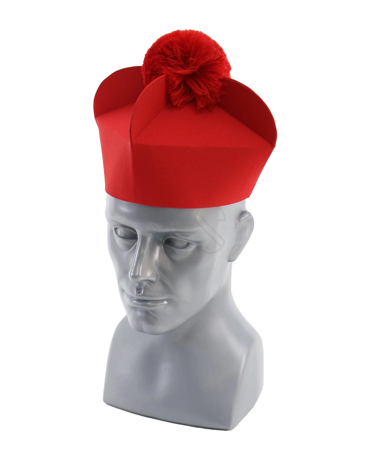 Red biretta 4 corners B-5 EN - Ars Sacra